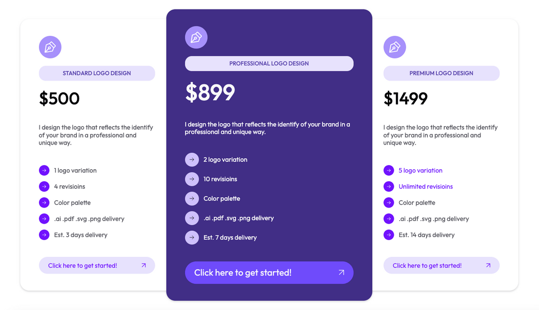 3 Tier Pricing Table | Free Webflow Component